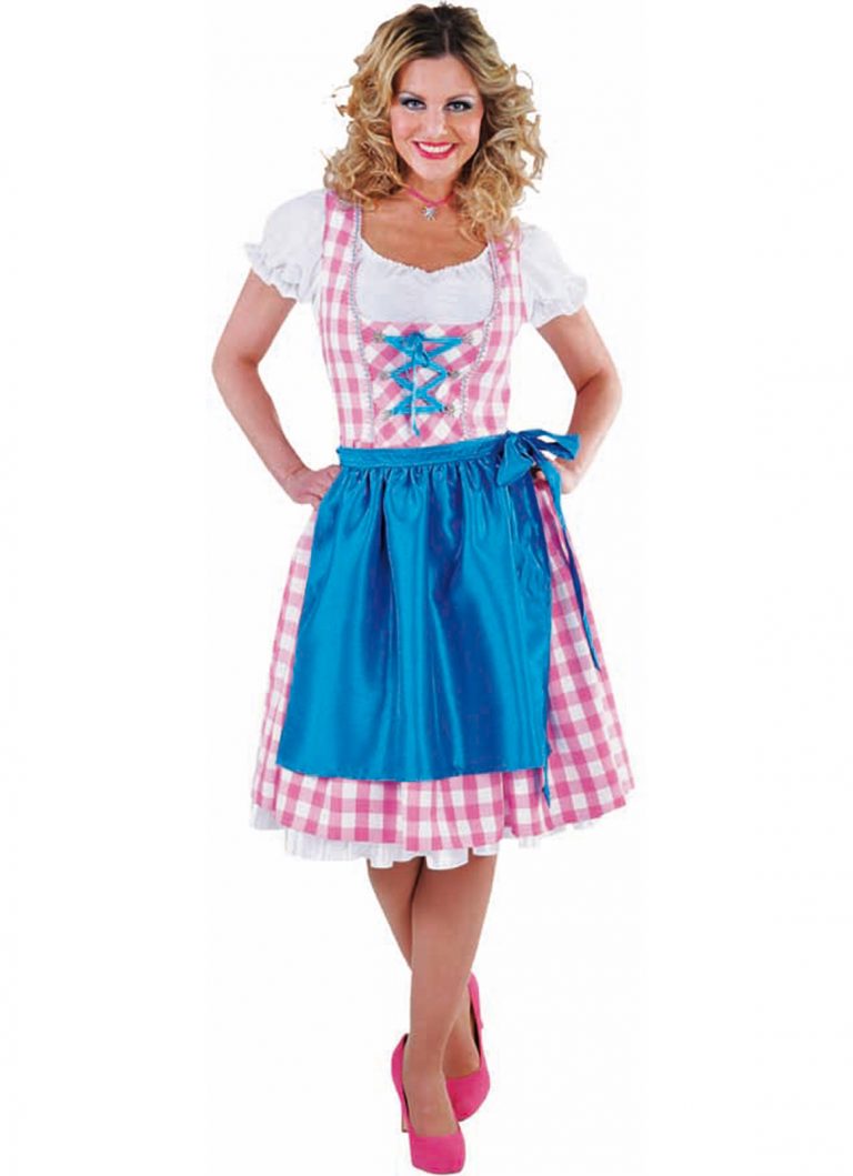 Oktoberfest Dirndl – Pink Check – Fantasy World