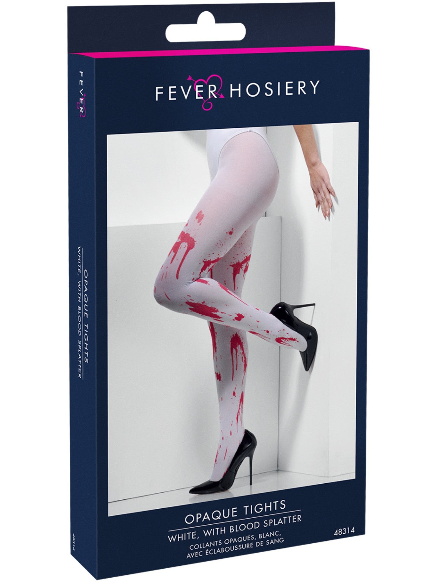 Opaque Tights – White with Blood Splatter – Fantasy World