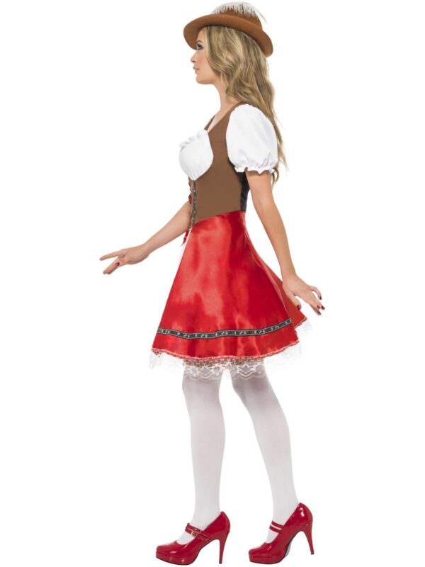 Bavarian Wench Costume – White & Red Dress with Attached Apron ...